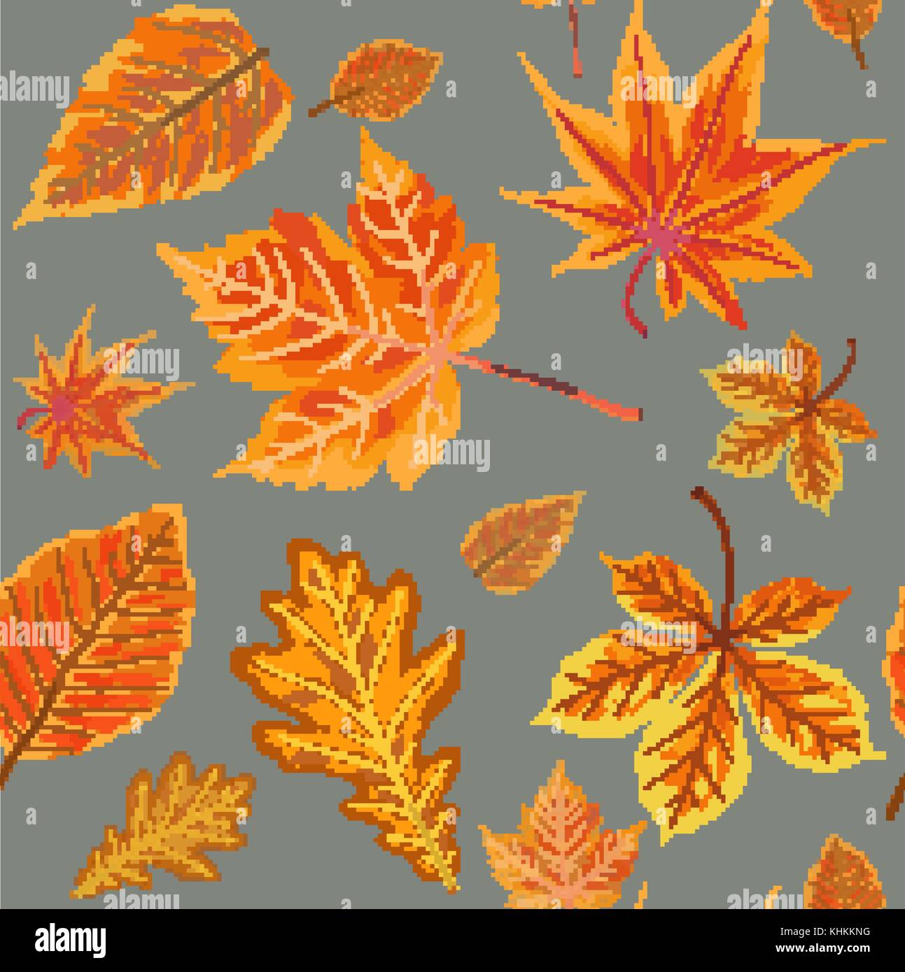 Vector Seamless Autumn fall season patten background floral watercolor ...