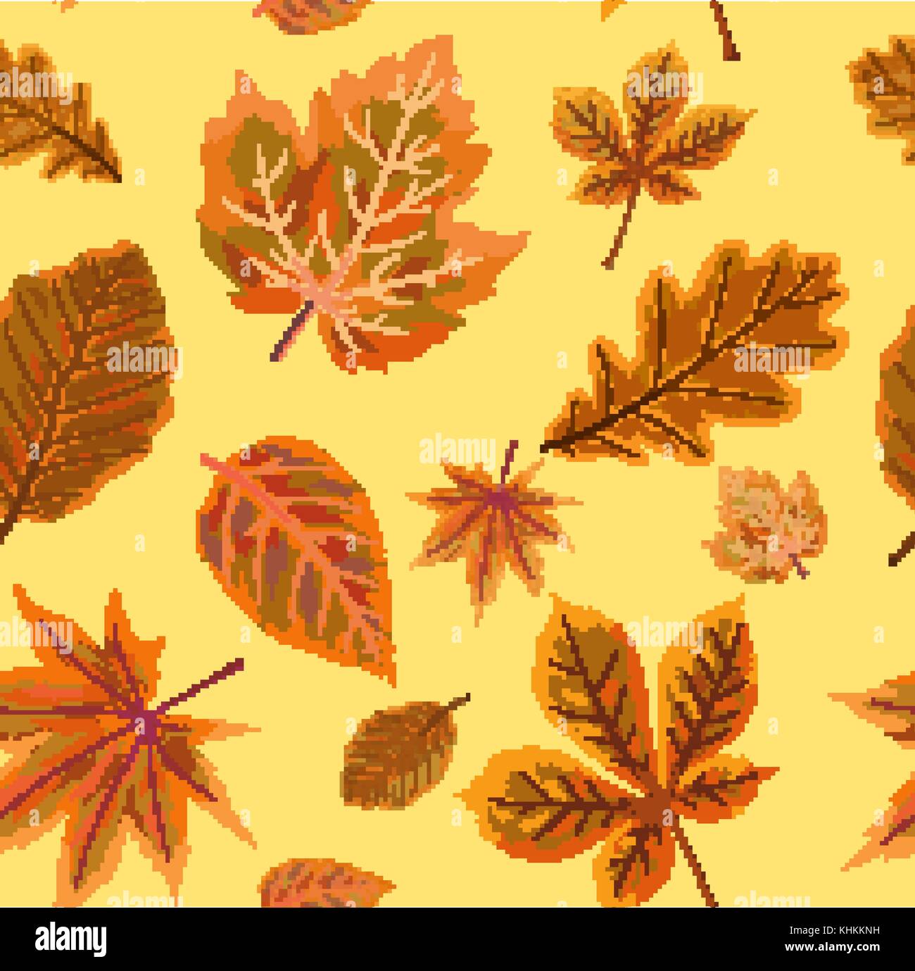 Vector Seamless Autumn fall season patten background floral watercolor ...