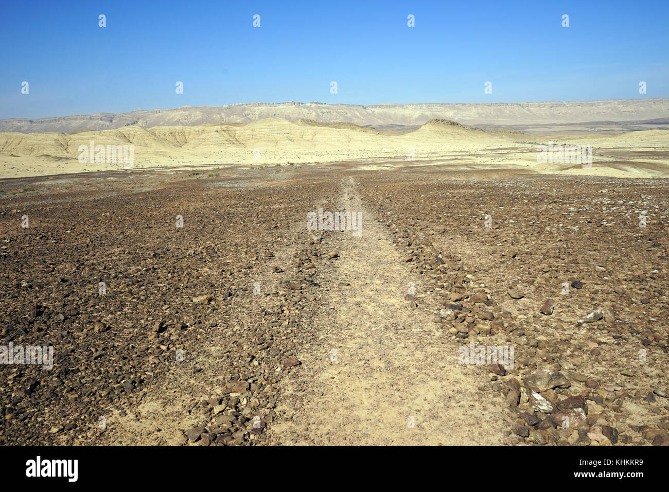 Track in Negev desert in Israel Stock Photo - Alamy