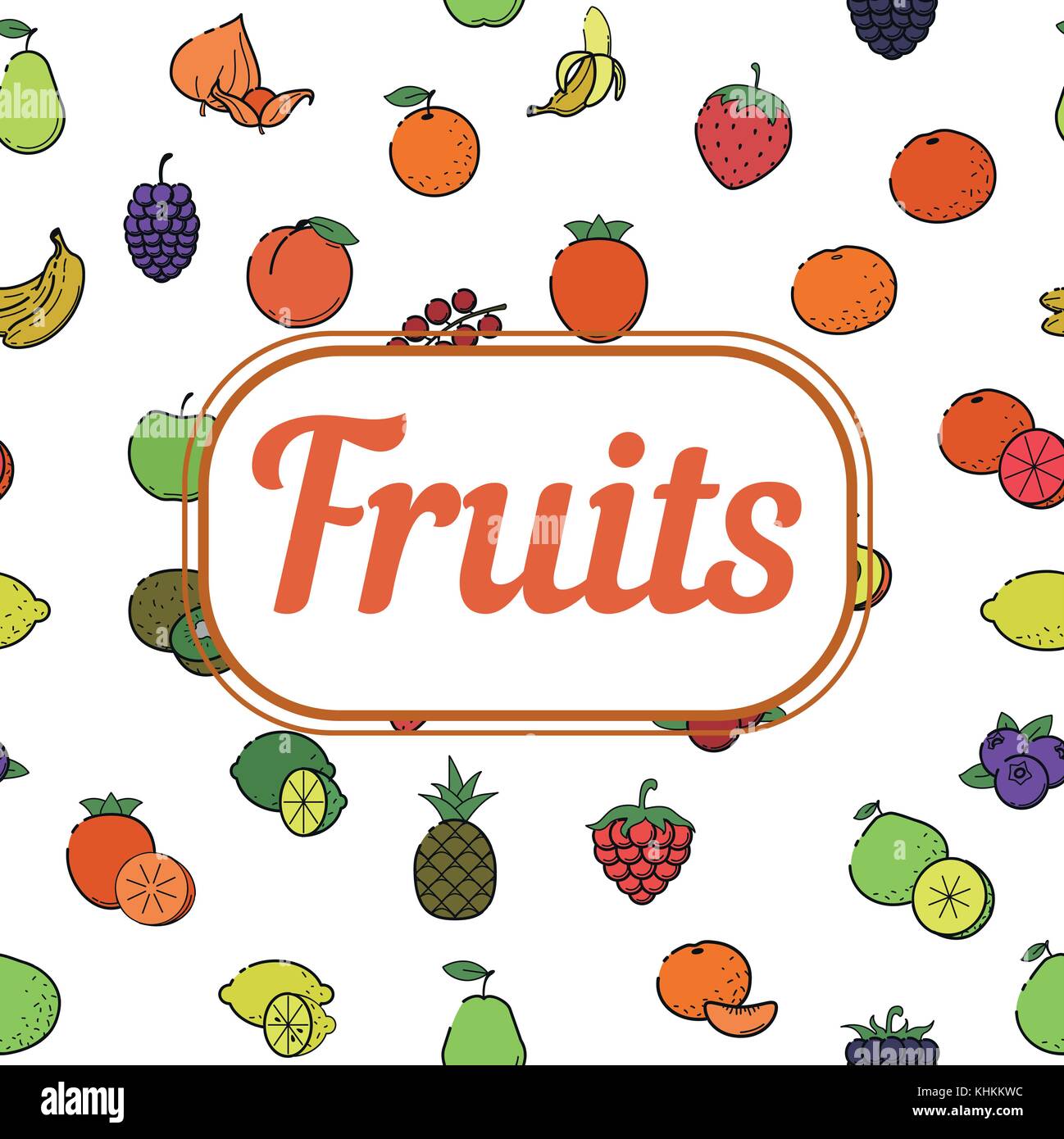 Seamless pattern texture fabric cute print: Outline flat color icon ...