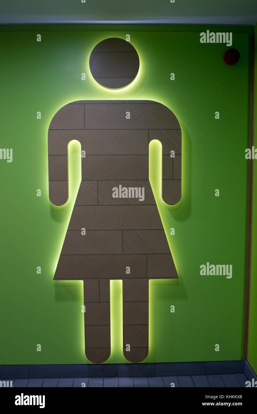Ladies toilets symbol, motorway service station Stock Photo - Alamy