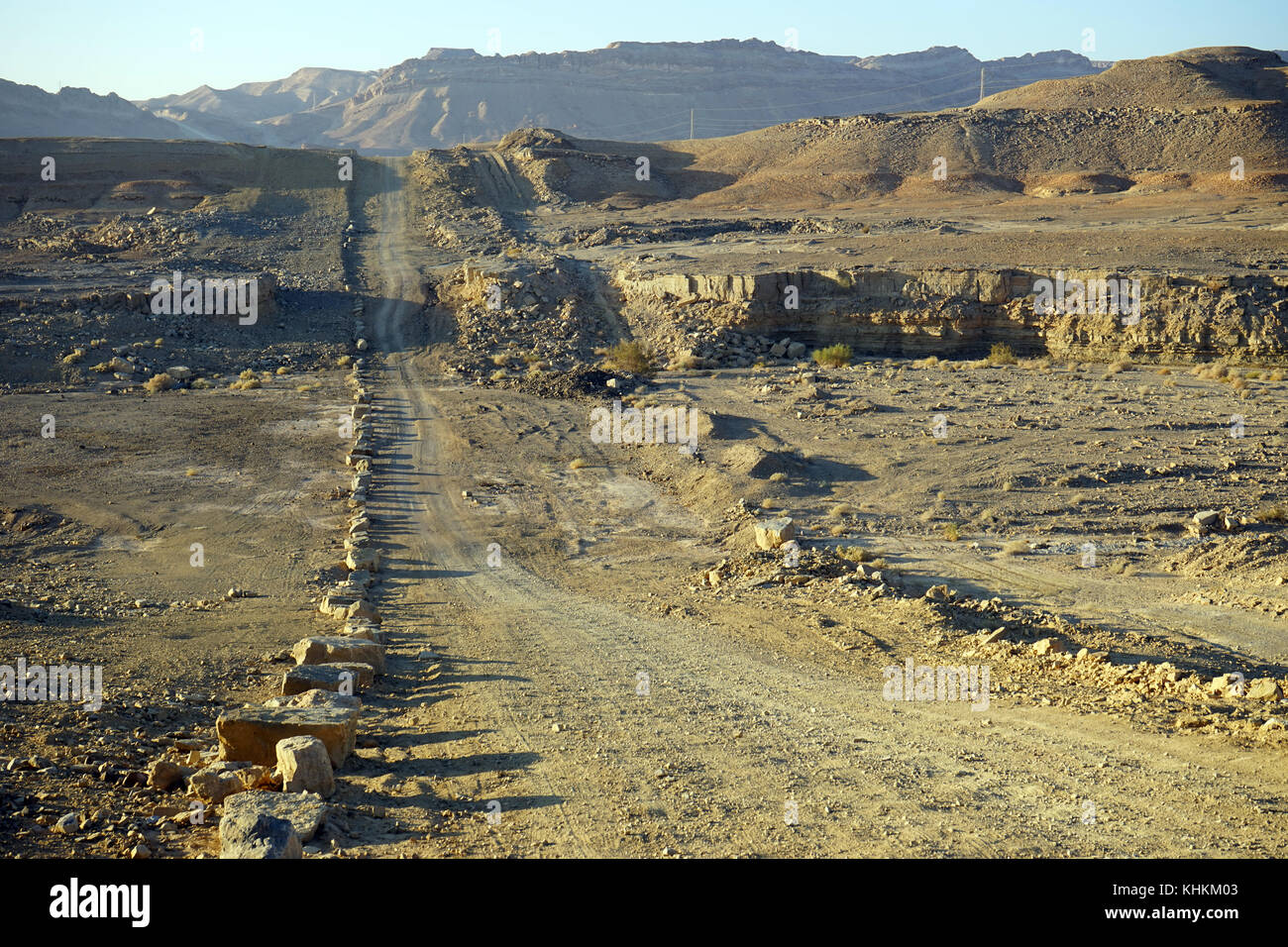 Dirt road in crater Ramon in Negev desert, Israel Stock Photo - Alamy