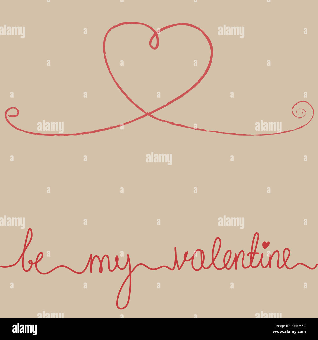 Hand Drawn Doodle Vector Greeting Card Be My Valentine Lettering. Heart ...