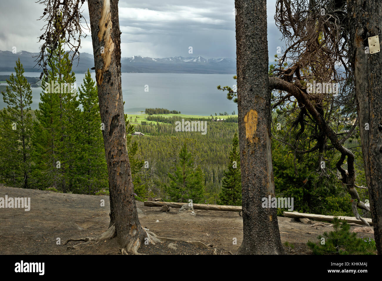 WY02619-00...WYOMING - View of Yellowstone Lake and Lake Village from ...