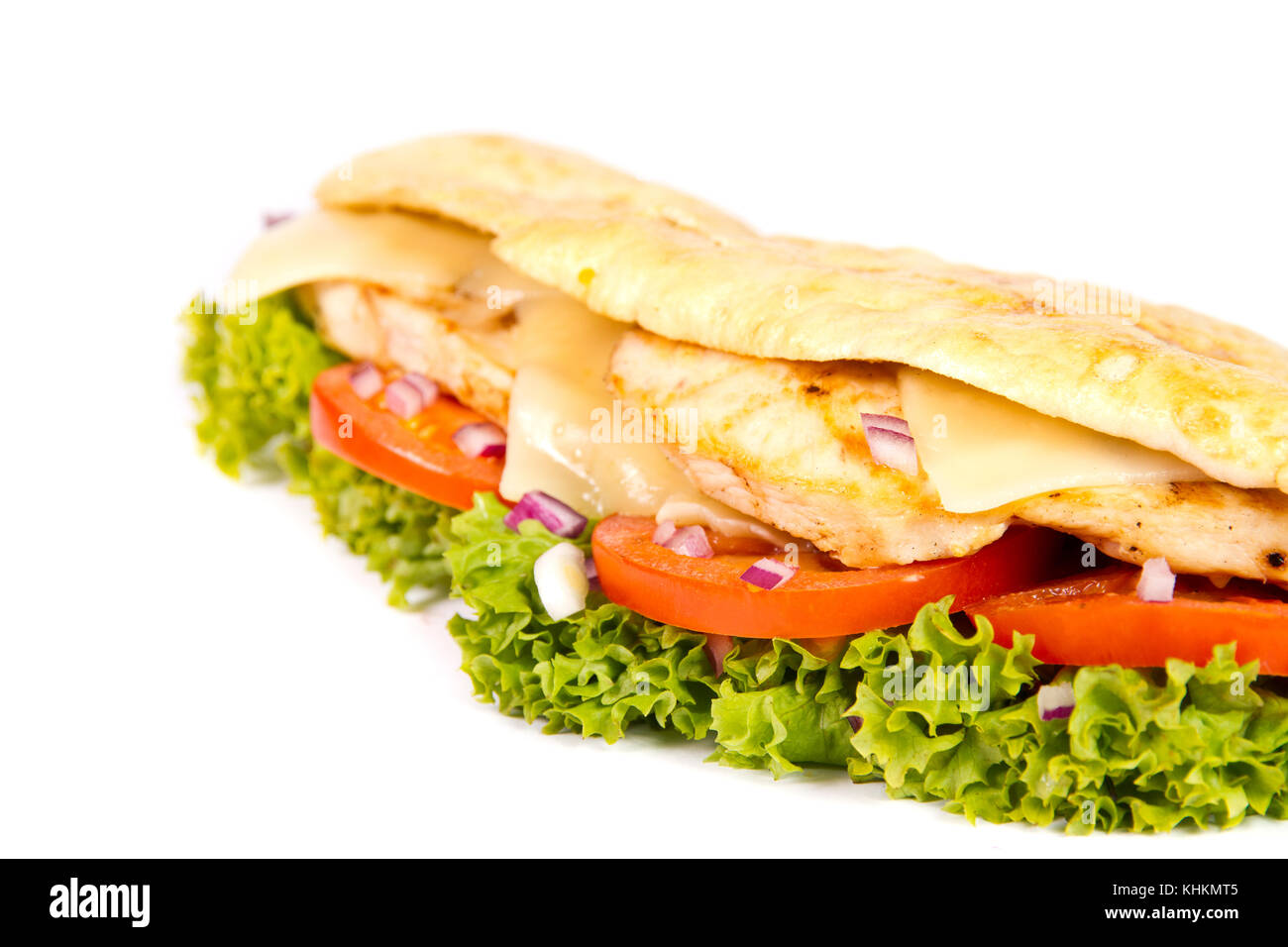 Chicken sub on white background Stock Photo - Alamy