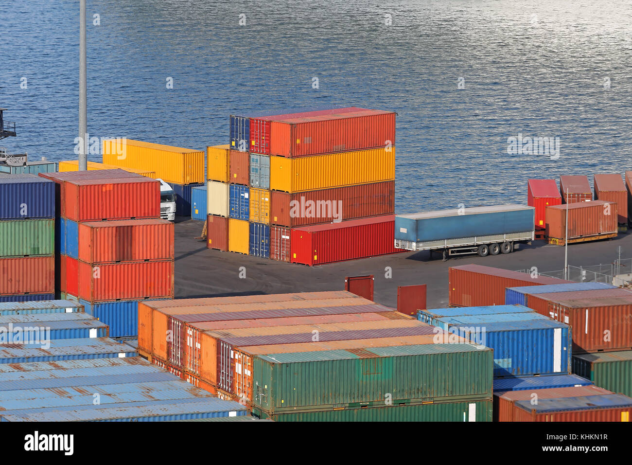 Shipping Containers at Cargo Port Terminal Stock Photo - Alamy