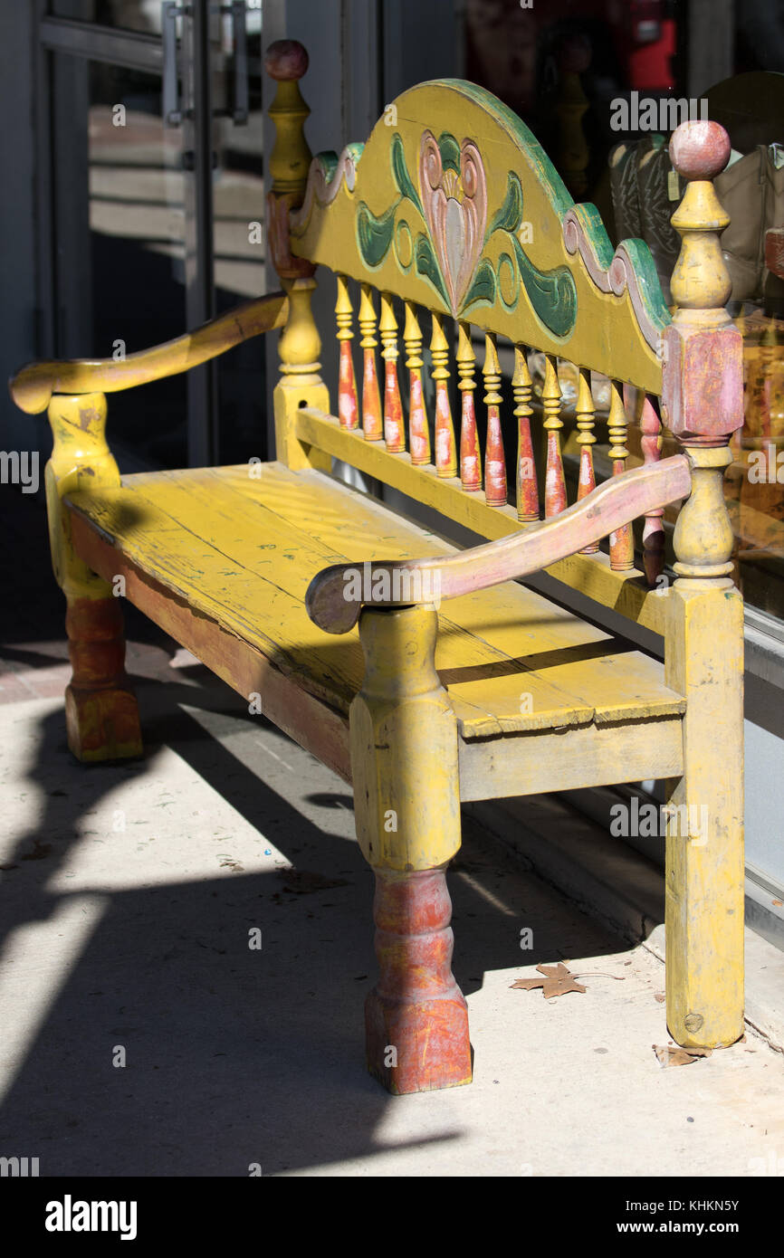 rustic bench in texas Stock Photo - Alamy
