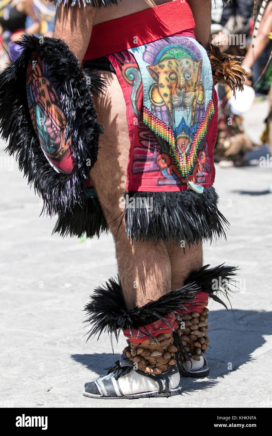 Colorful indian dance costume in Mexico Stock Photo - Alamy