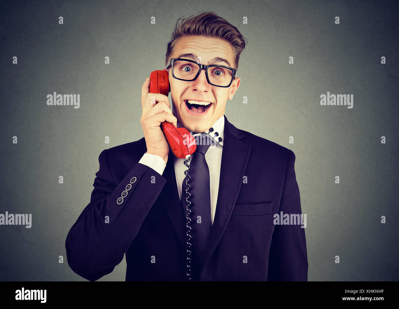 Receiving happy news hi-res stock photography and images - Alamy