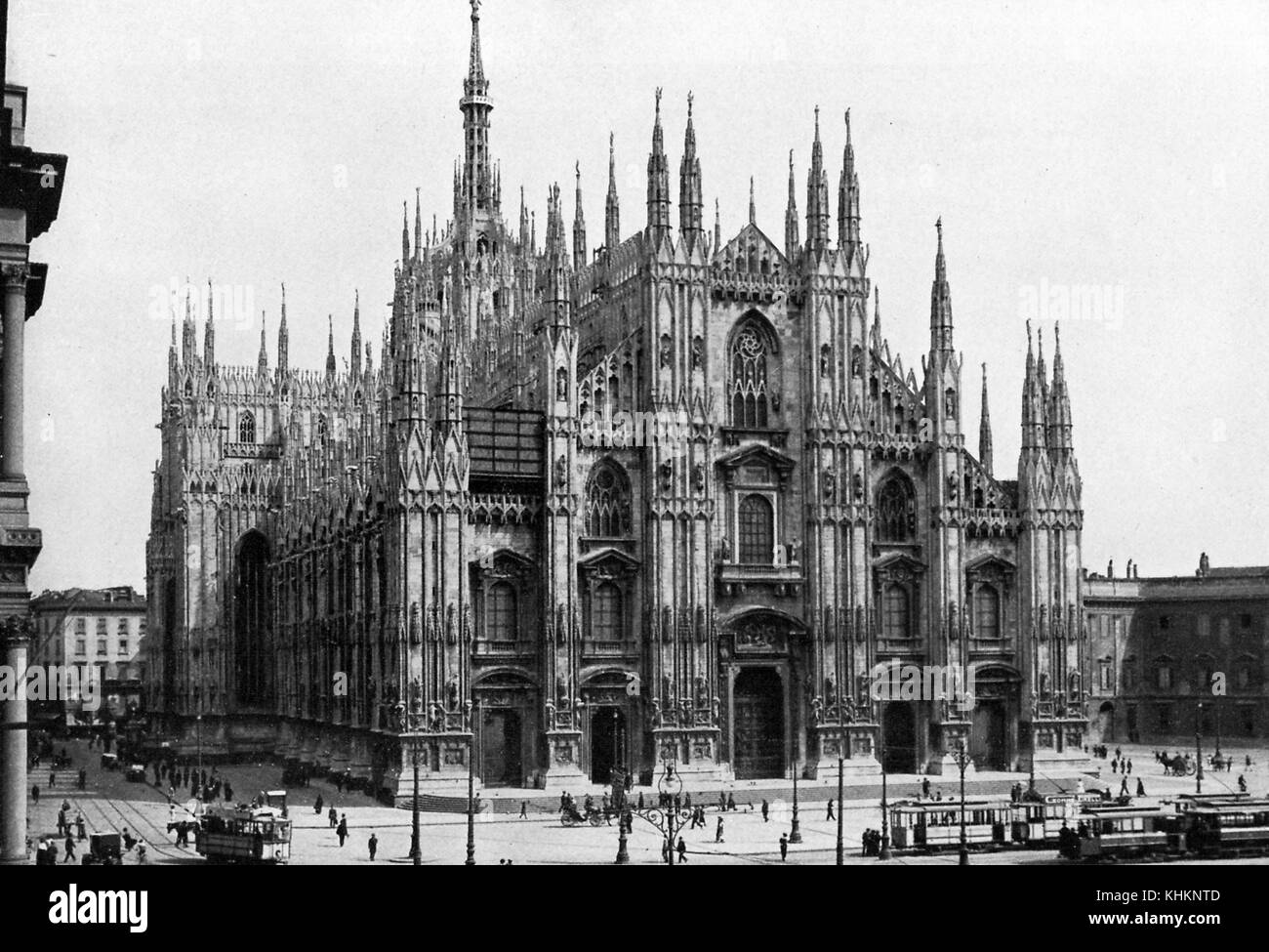 A photograph of the exterior of the Milan Cathedral, the ornate ...