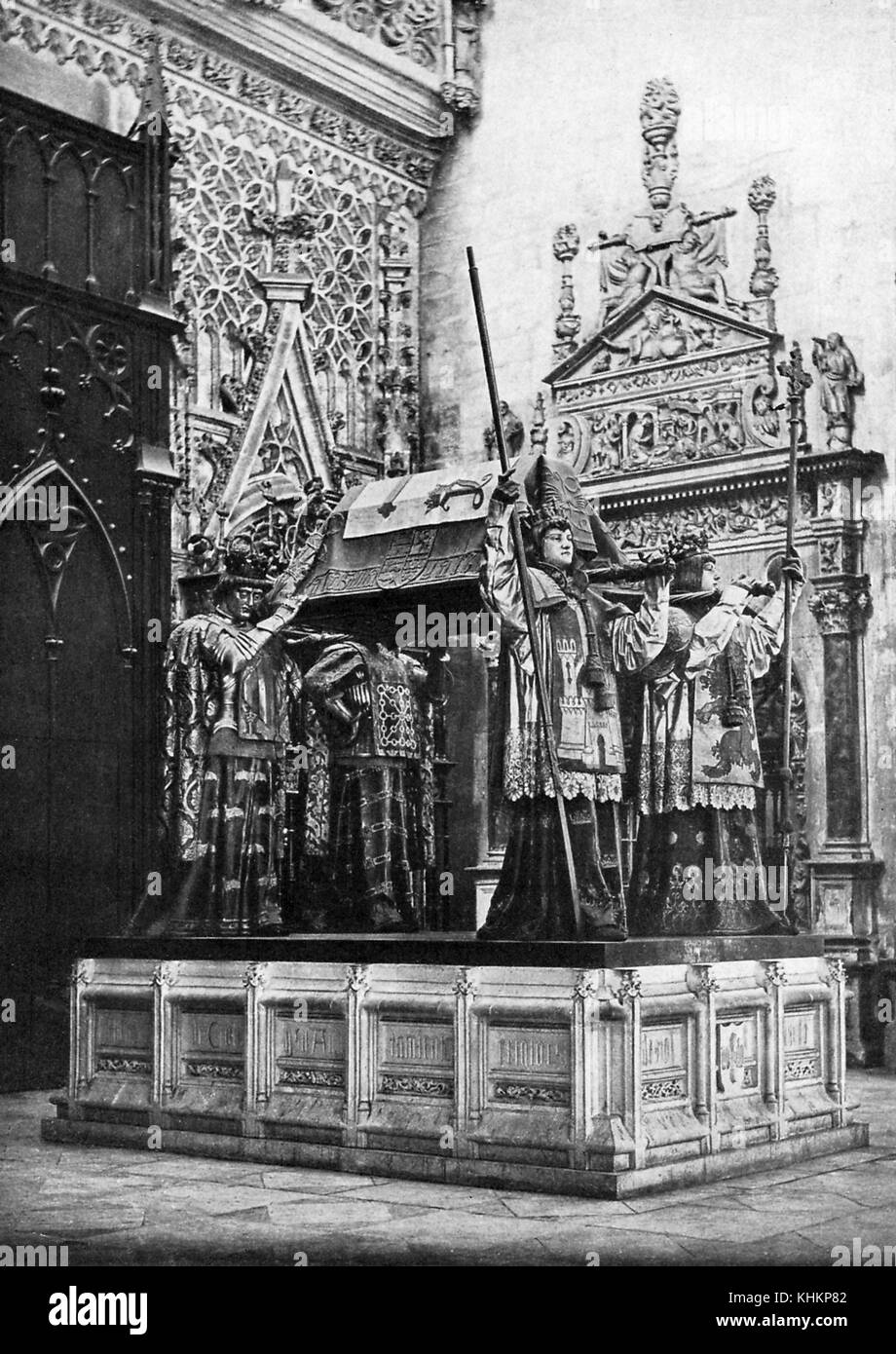 The Reputed Casket Of Christopher Columbus In The Seville Cathedral ...