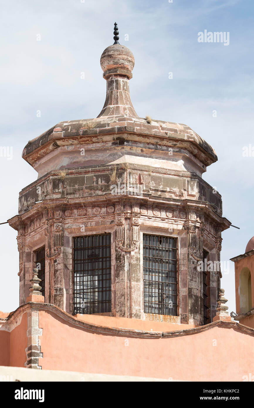 closeup architectural details of a medieval building in Mexico Stock ...