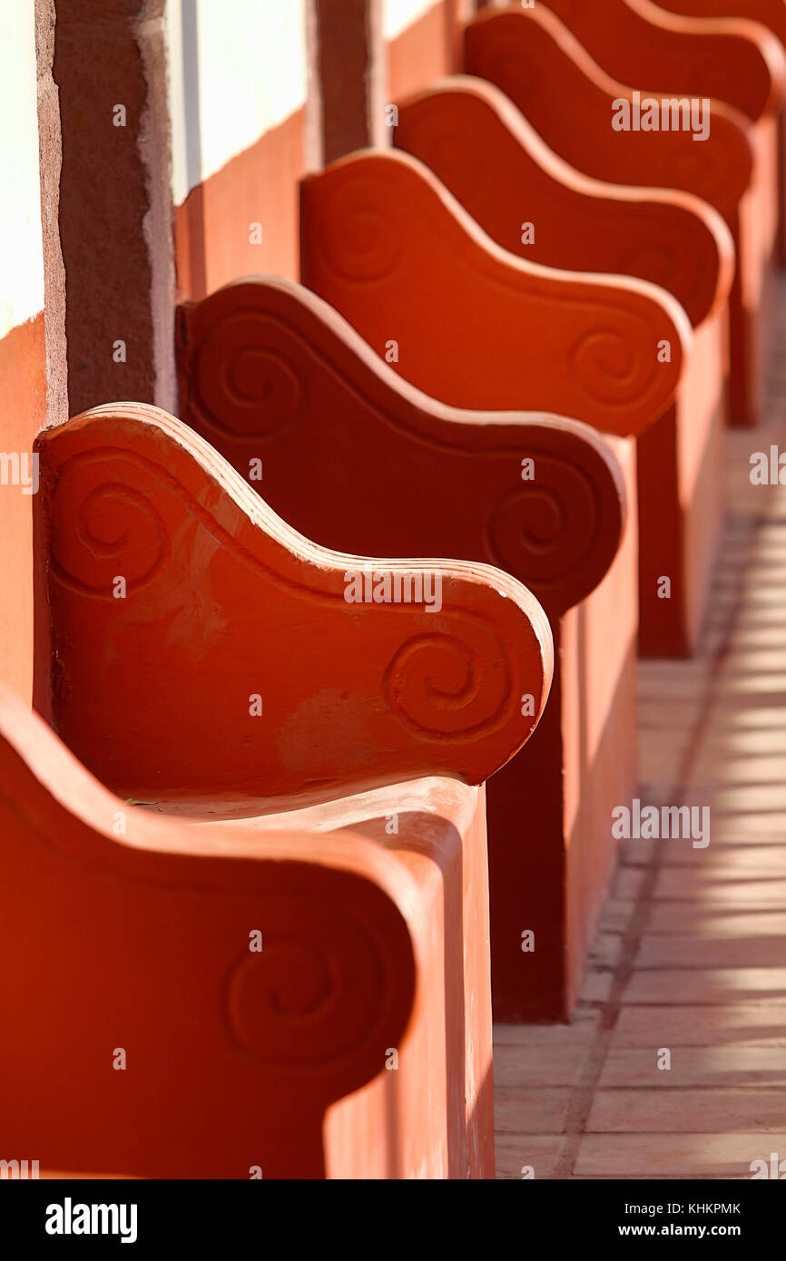 spanish bench details in San Miguel de Allende, Mexico Stock Photo - Alamy