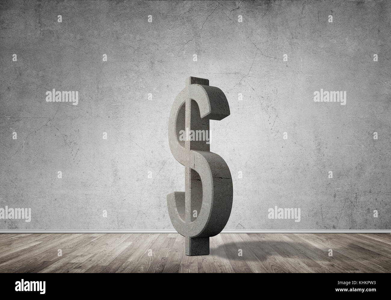 Money making and wealth concept presented by stone dollar symbol in ...