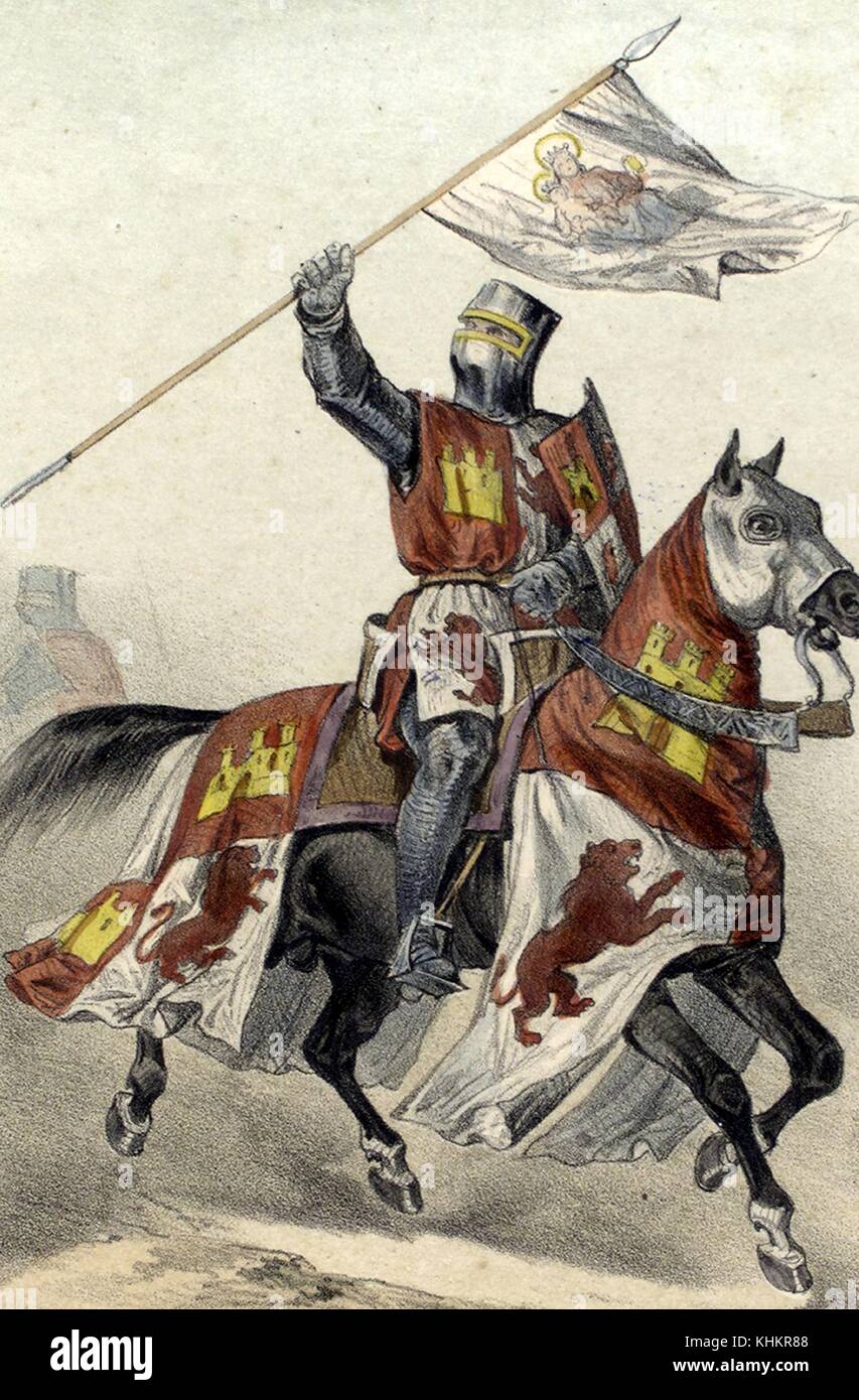 Color lithograph depicting a Spanish Pedonista Real (Soldier of Arms ...