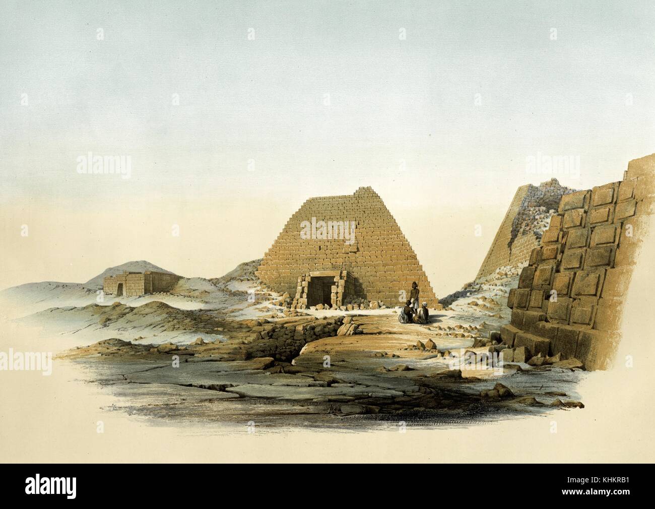 Pyramids of Meroe, Egypt, 1852. From the New York Public Library Stock ...
