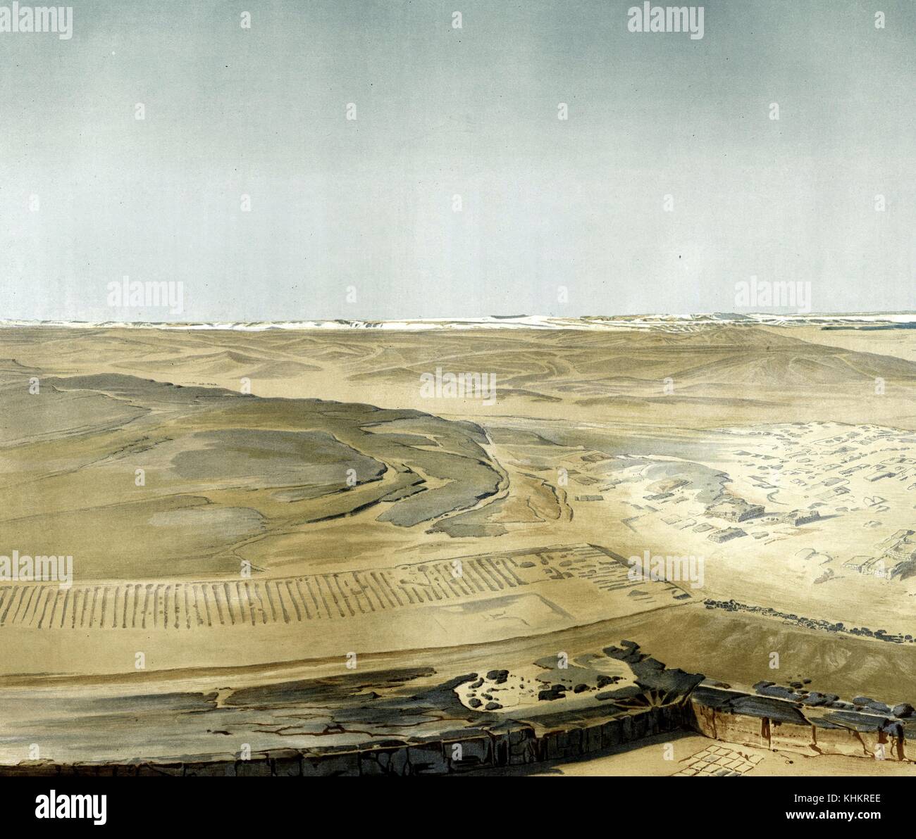 Panorama of the second pyramid, Giza, Egypt, 1852. From the New York ...