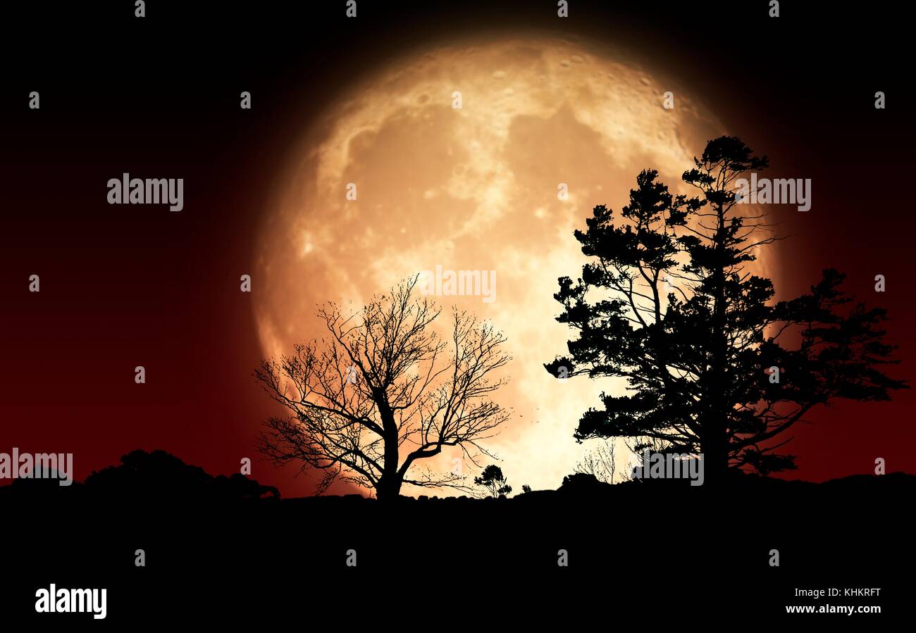 Illustration of a supermoon. A Supermoon occurs when the Moon is both ...