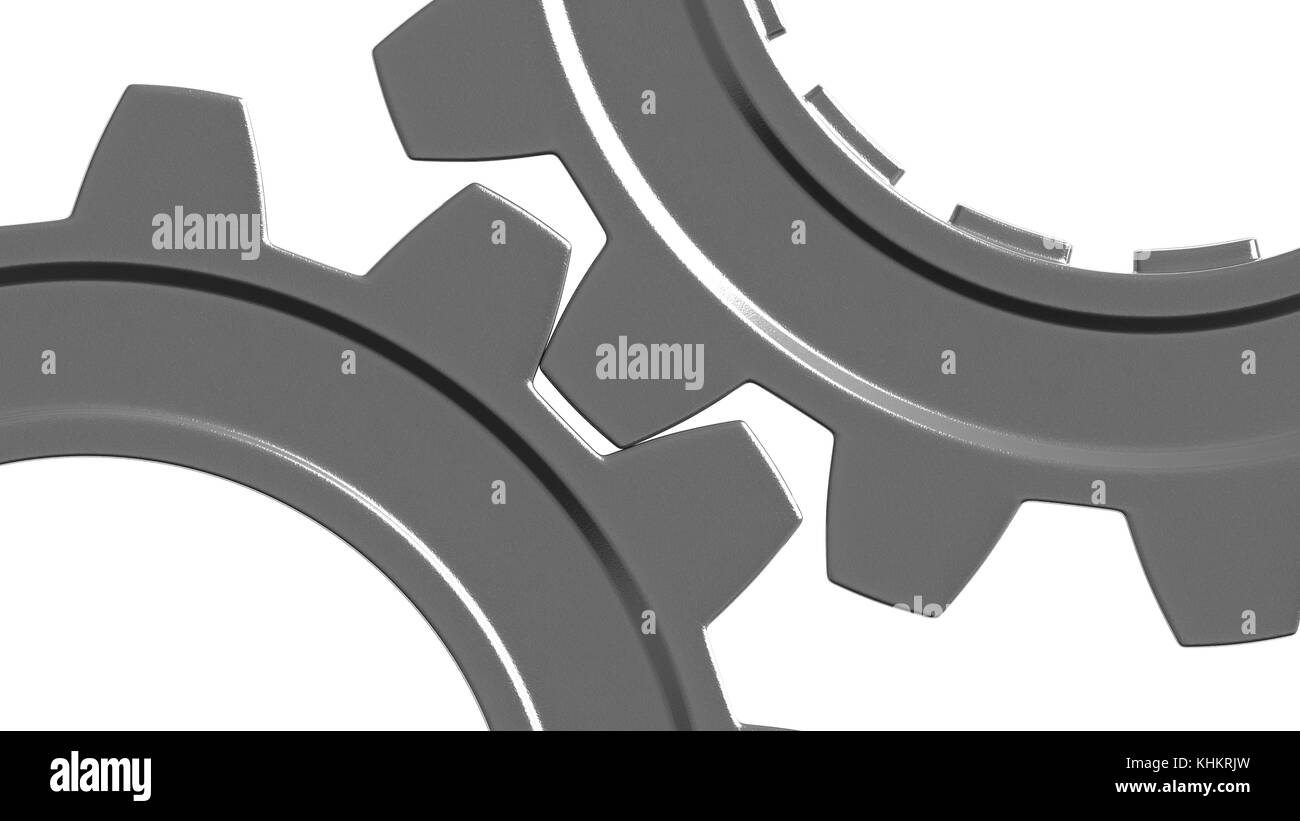 3d render of metalic gears isolated over white background Stock Photo ...