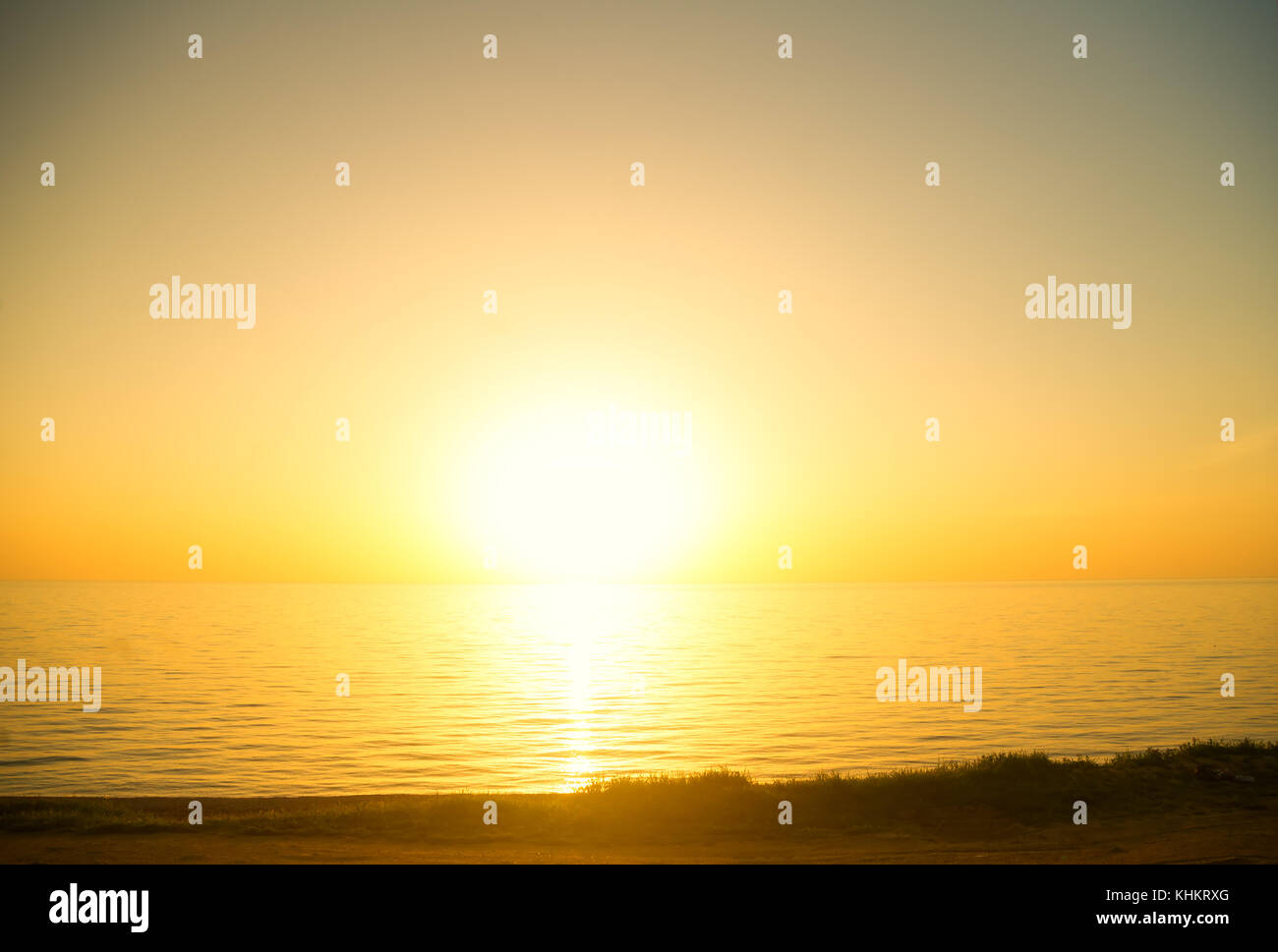 Summer sunset landscape on the sea shore Stock Photo - Alamy