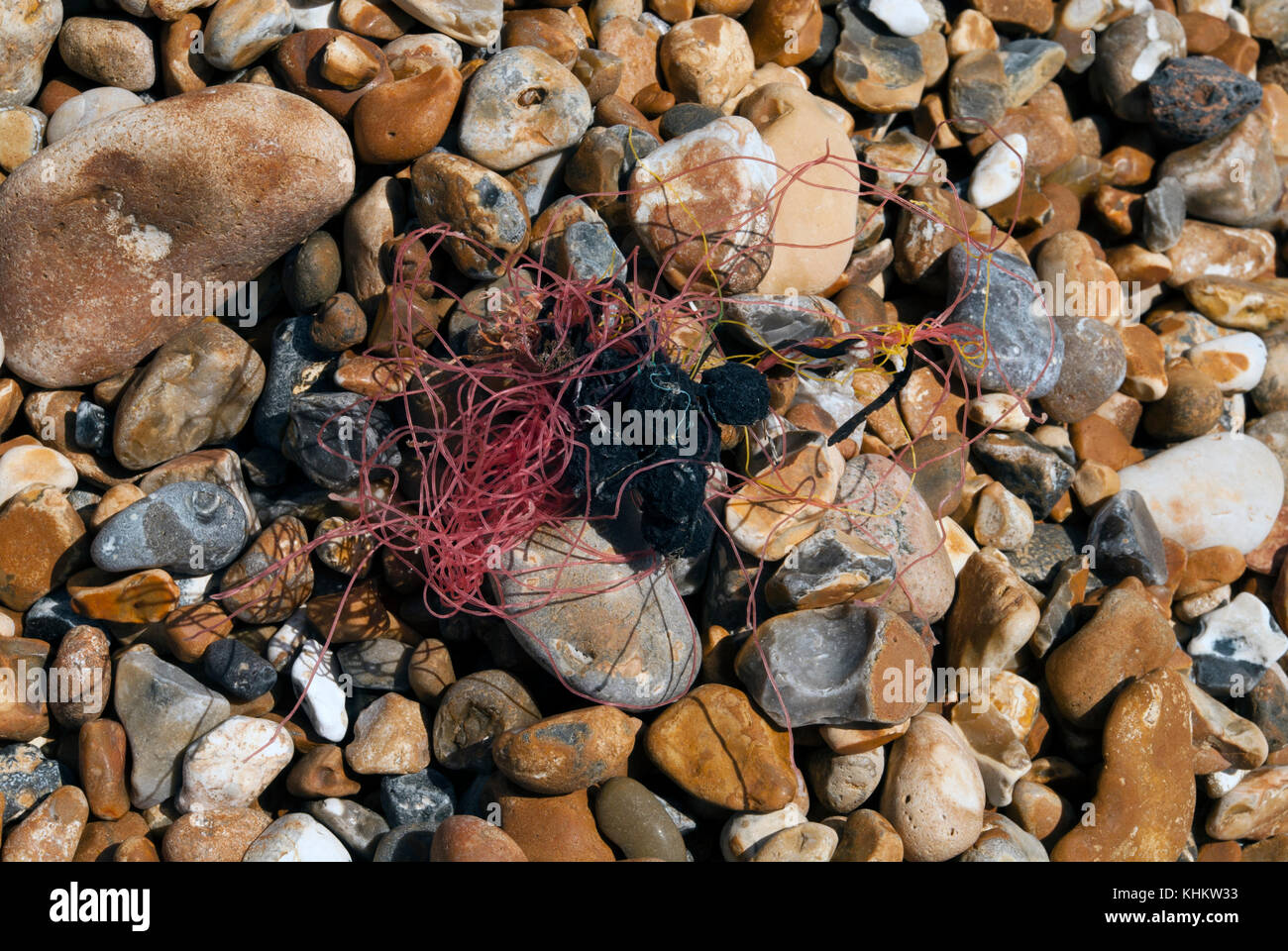 Washed up fishing line on the beach Stock Photo - Alamy