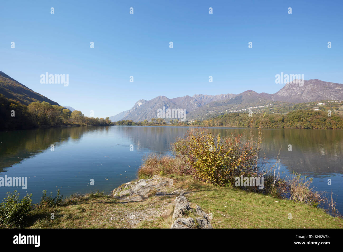 Lake, Lago di Piano, Porlezza, Province of Como, Lombardy, Italy Europe ...