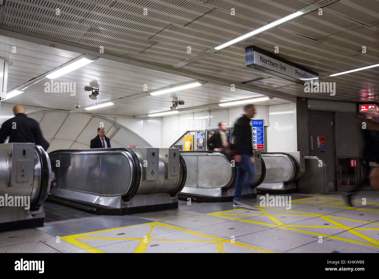 A general view of the escalator in Kings' Cross St Pancras underground ...