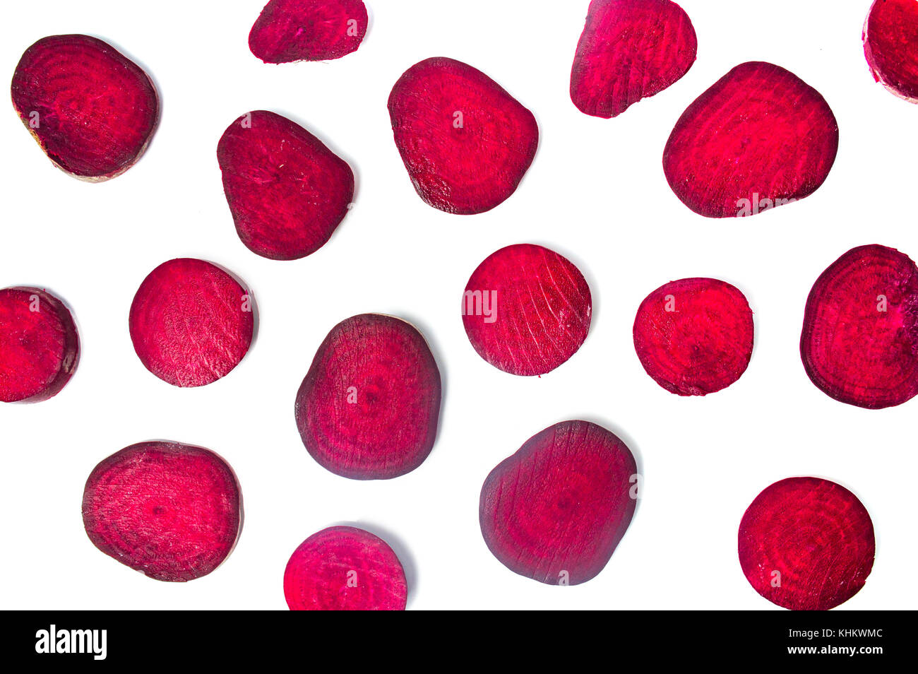 Raw beet root slices isolated on white background Stock Photo - Alamy