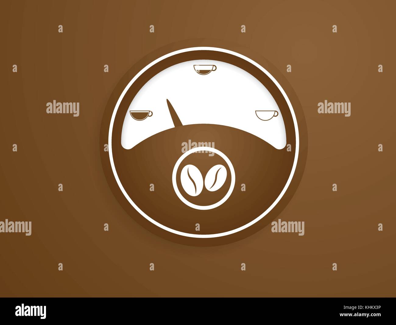 illustration of coffee time concept , gauge with coffee cup vector ...