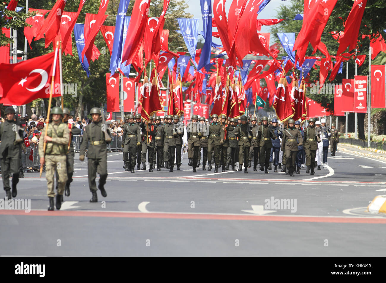ISTANBUL, TURKEY - AUGUST 30, 2017: Soldiers march during 95th ...