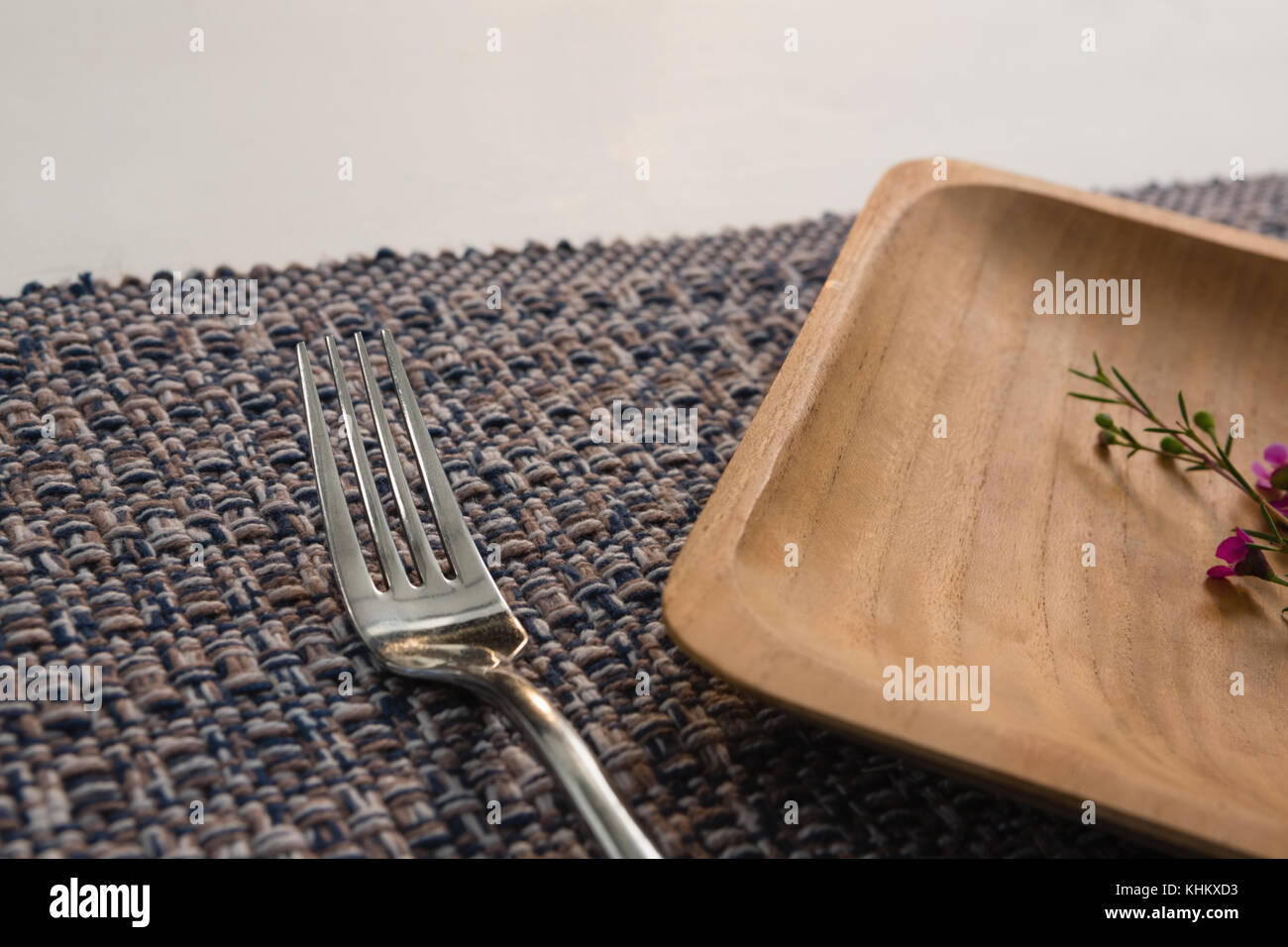 Close-up of elegance table setting on placemat Stock Photo - Alamy