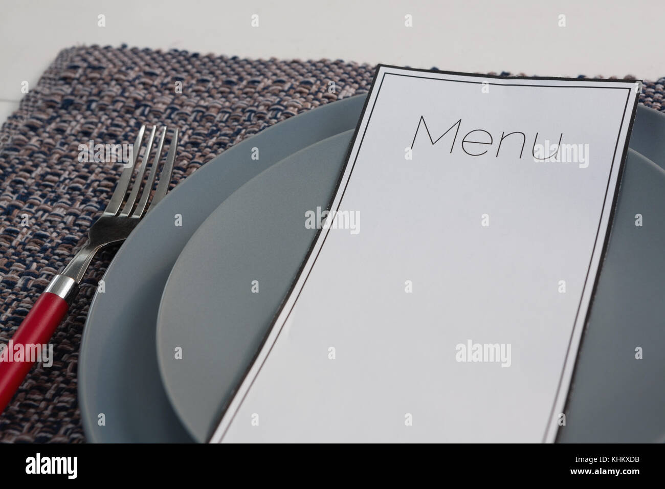 Close-up of menu card on table setting Stock Photo - Alamy