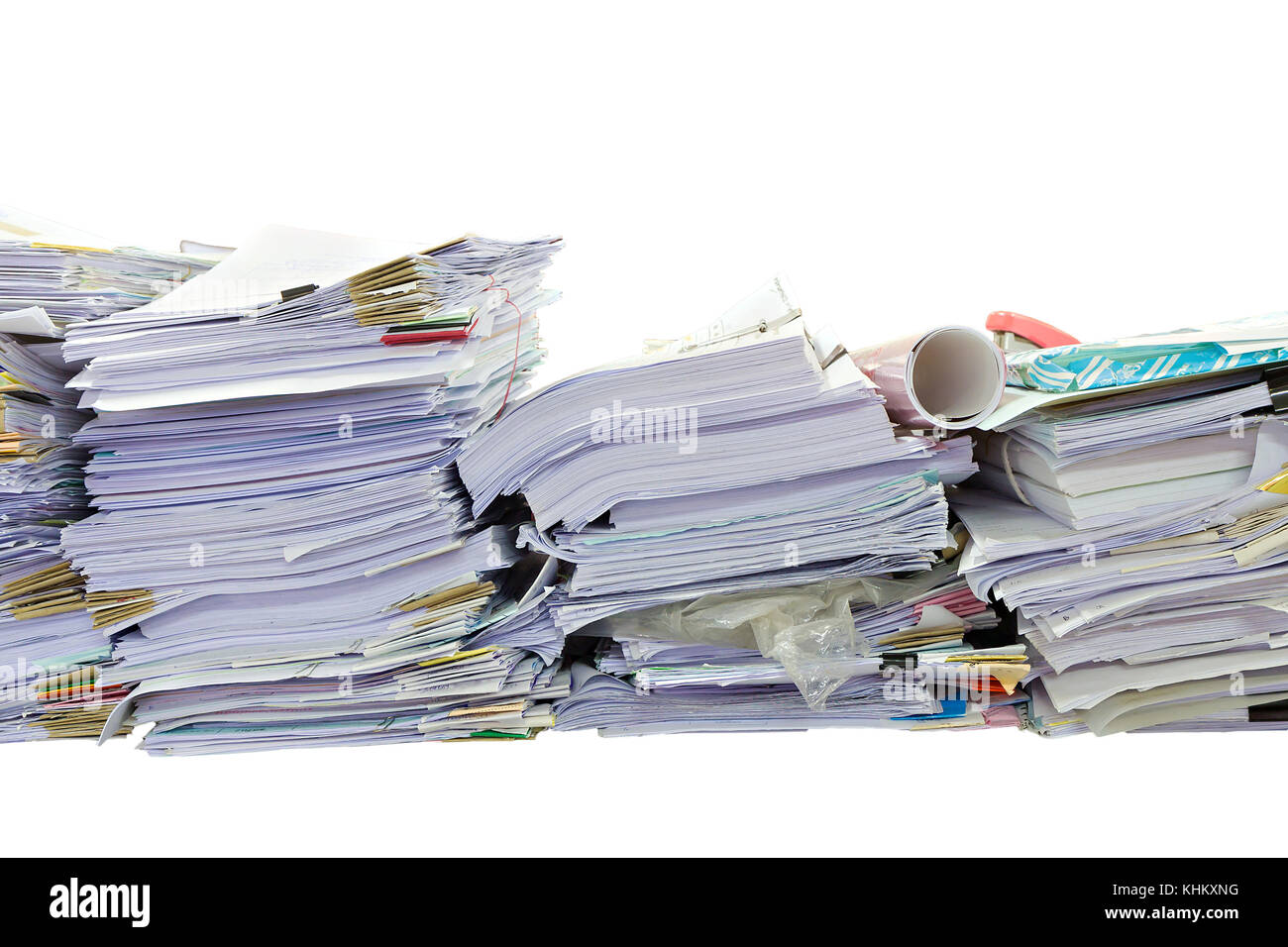 Stack of Documents isolated on white background Stock Photo - Alamy