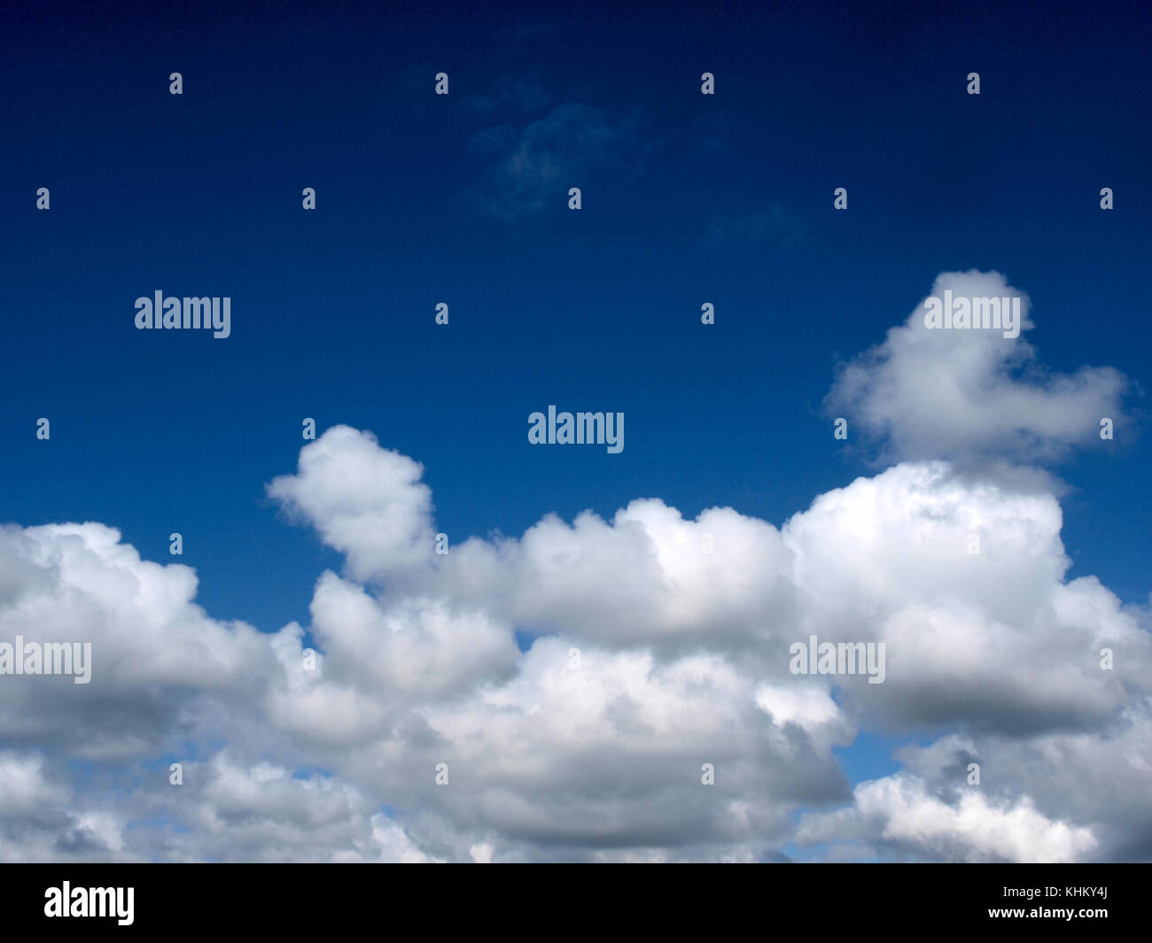 Dark blue color sky with white cumulus clouds for background Stock ...