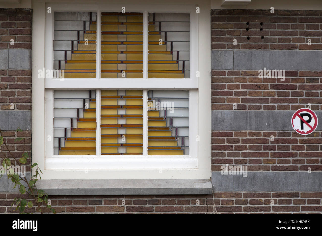 Window of a house on Keizergrachts in Amsterdam, the Netherlands. The ...