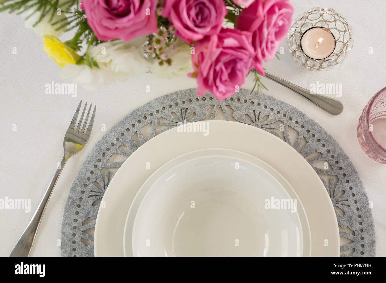 Overhead of elegance table setting Stock Photo - Alamy