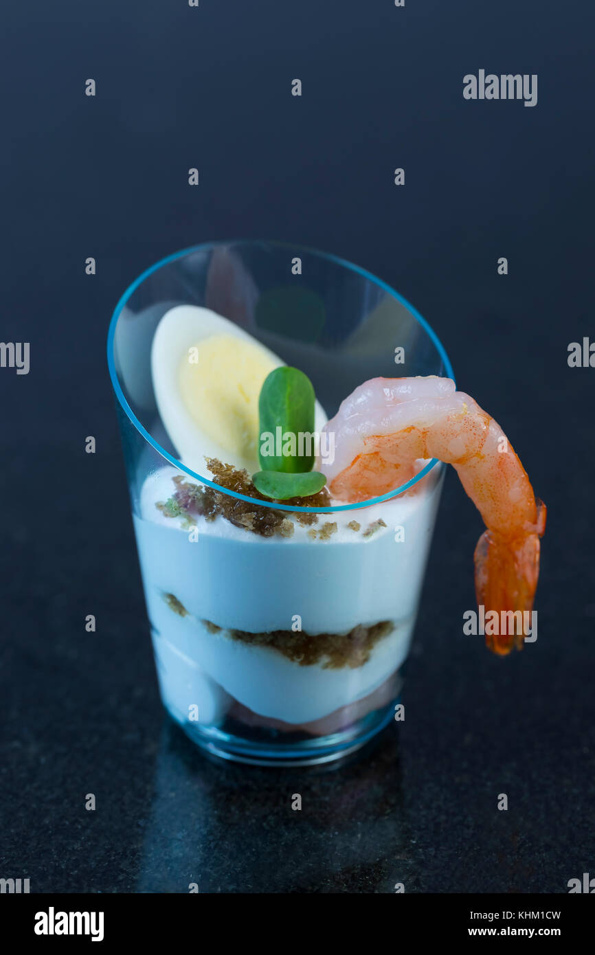 Mini canap with elements of molecular kitchen on white background Stock ...