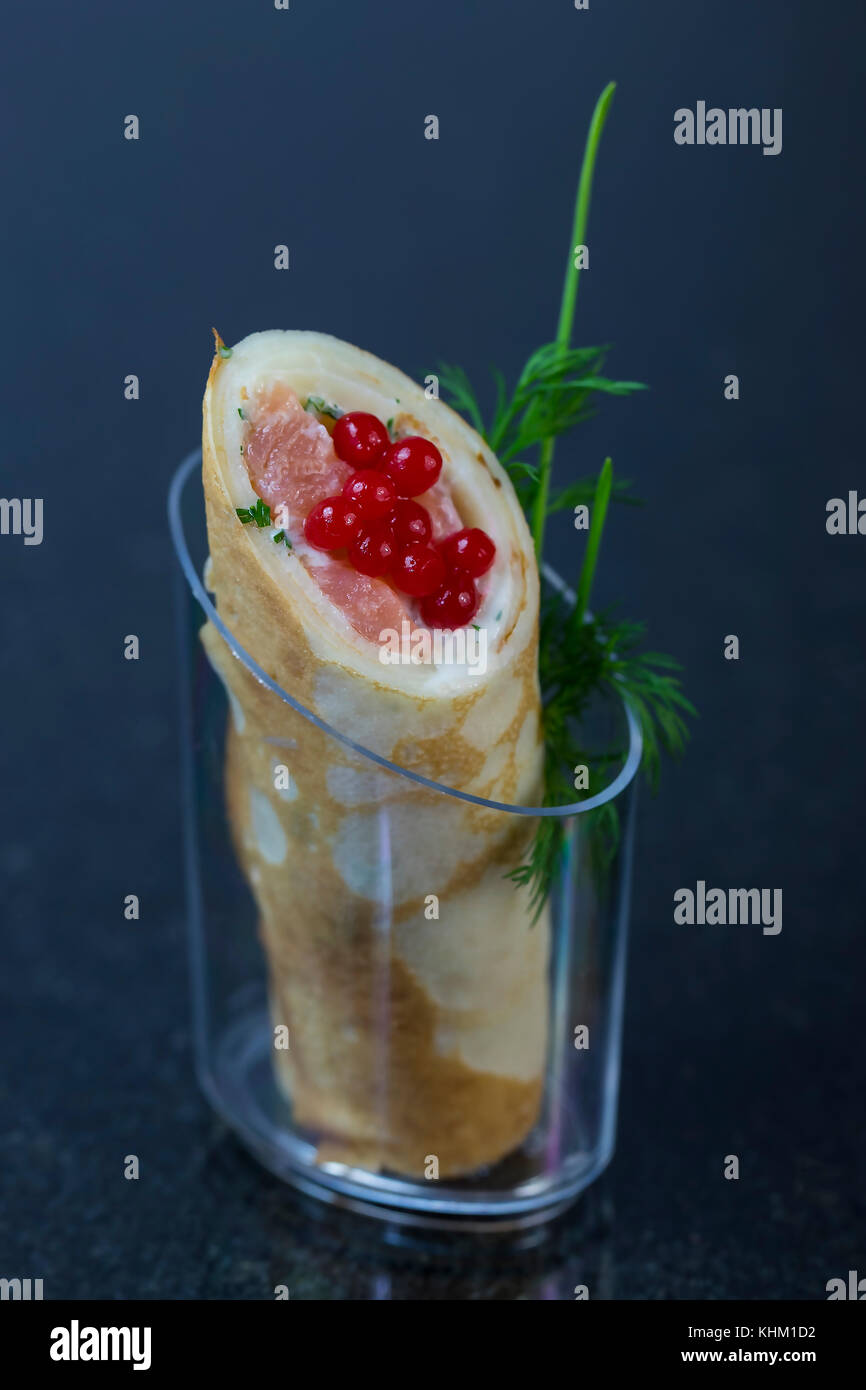 Mini canap with elements of molecular kitchen on white background Stock ...