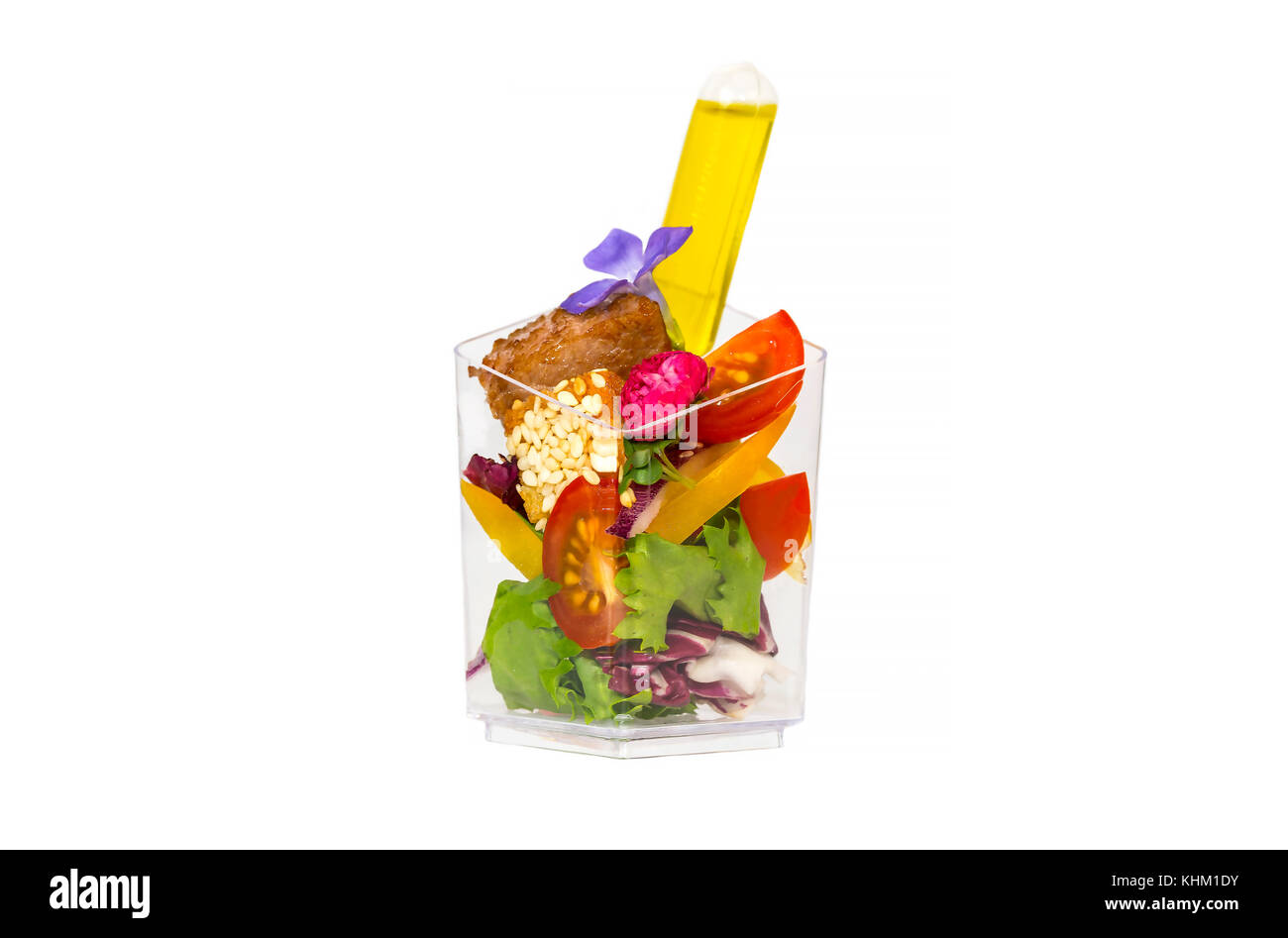 Mini canap with elements of molecular kitchen on white background Stock ...