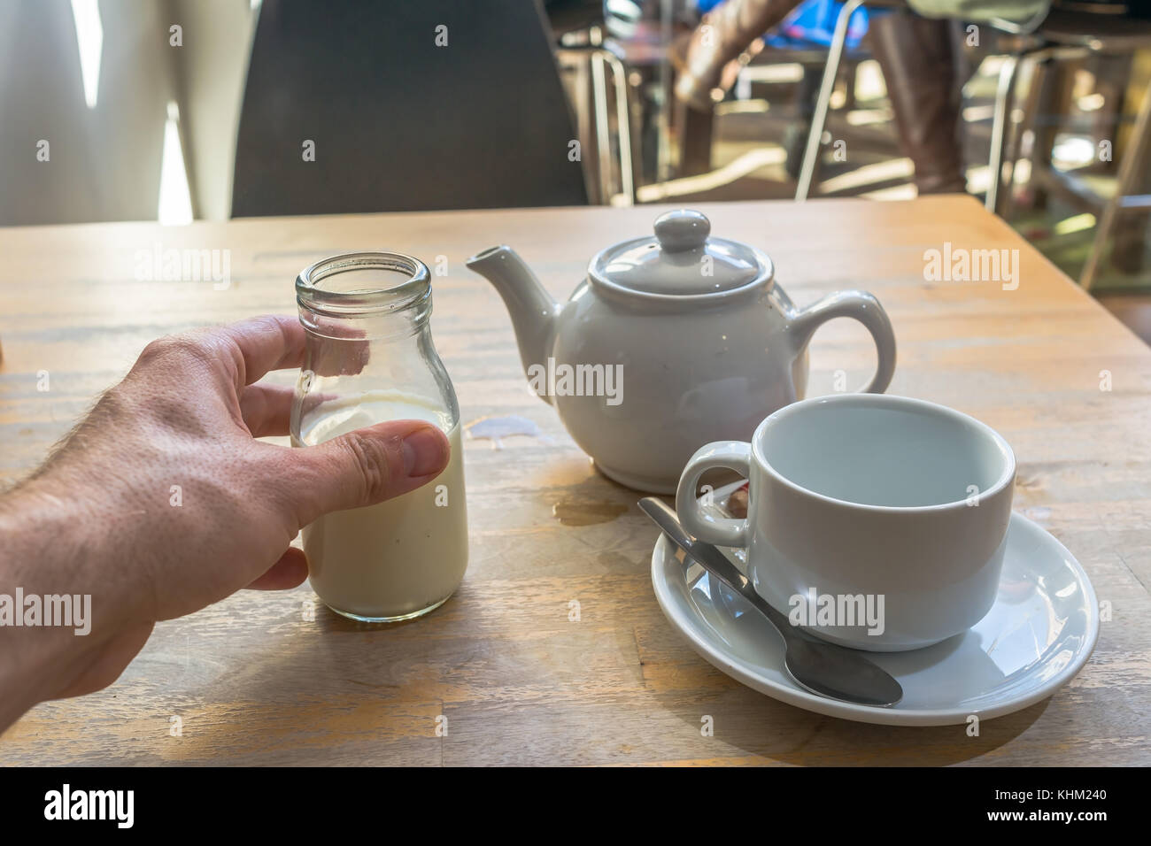 Take the milk bottle Stock Photo - Alamy