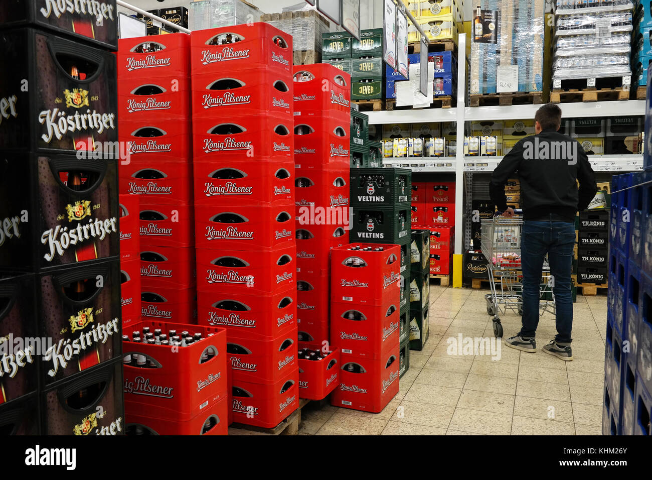 Konig Beer crates in a store Stock Photo - Alamy