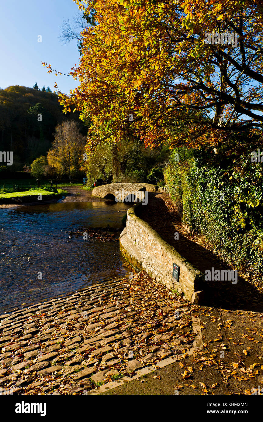 Gallox bridge on the River Avill, Dunster, Somerset Stock Photo - Alamy