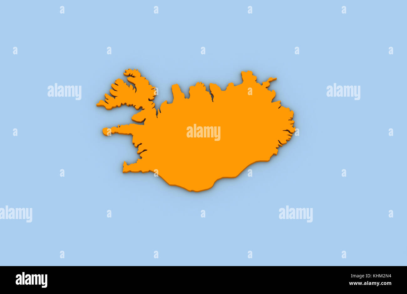 Iceland map highlighted in hi-res stock photography and images - Alamy