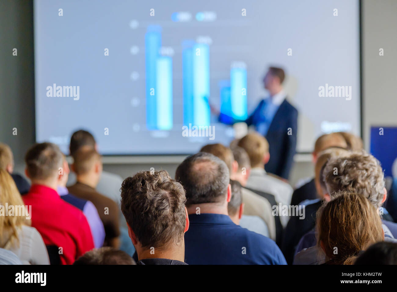 Audience listens to the lecturer Stock Photo - Alamy