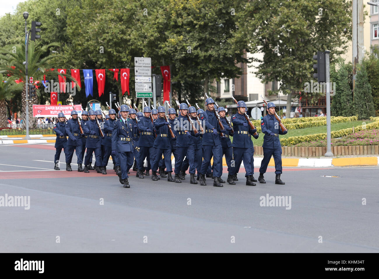 ISTANBUL, TURKEY - AUGUST 30, 2017: Soldiers march during 95th ...