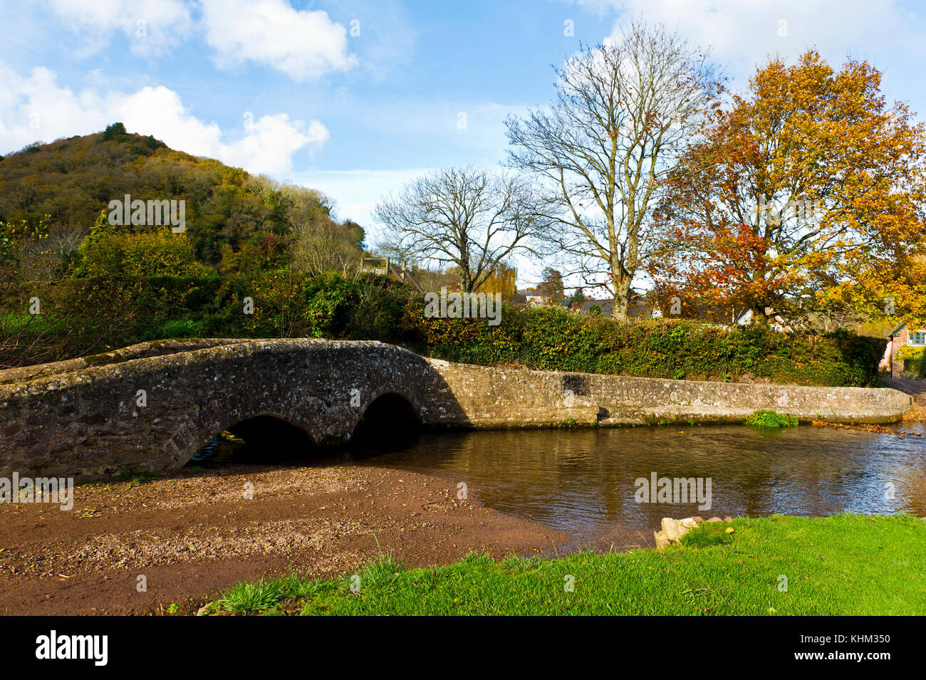 Gallox bridge on the River Avill, Dunster, Somerset Stock Photo - Alamy