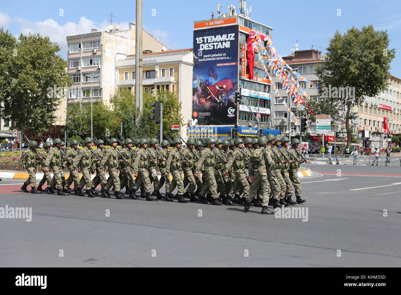 ISTANBUL, TURKEY - AUGUST 30, 2017: Soldiers march during 95th ...