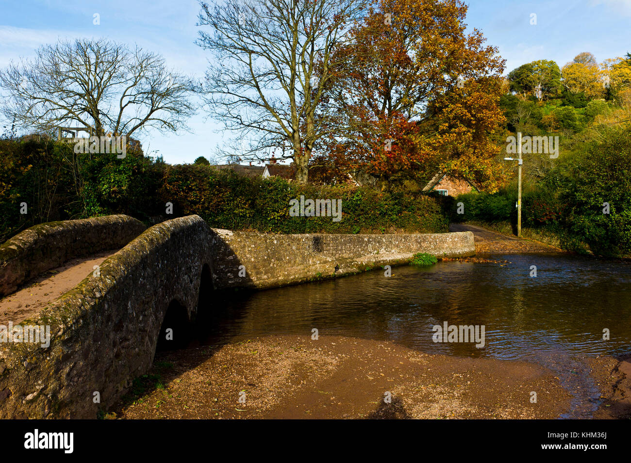 Gallox bridge on the River Avill, Dunster, Somerset Stock Photo - Alamy