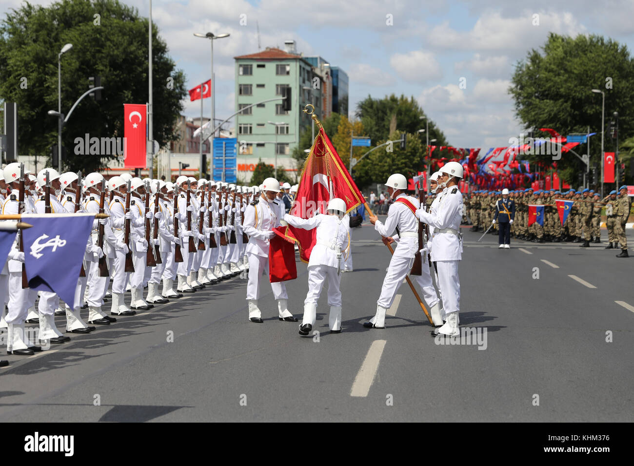 ISTANBUL, TURKEY - AUGUST 30, 2017: Soldiers march during 95th ...