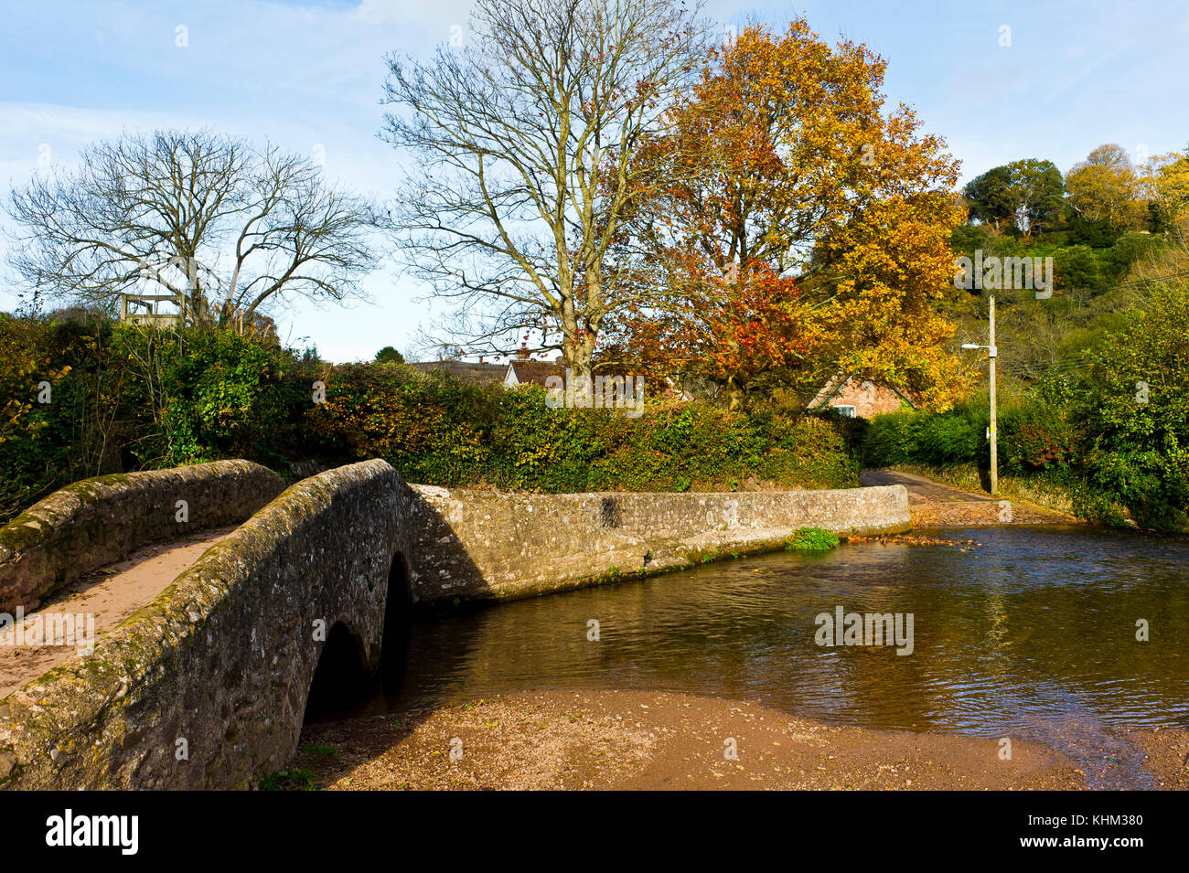 Gallox bridge on the River Avill, Dunster, Somerset Stock Photo - Alamy